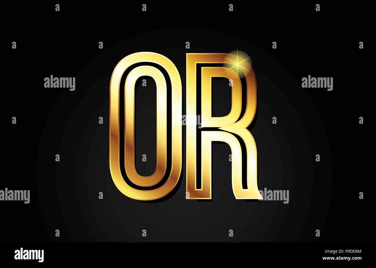 gold alphabet letter or o r logo combination design suitable for a ...
