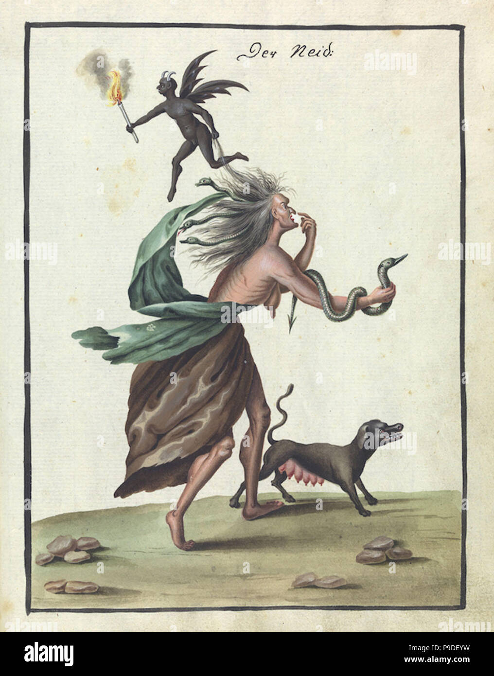 vintage illustration from a book of black magic Stock Photo - Alamy