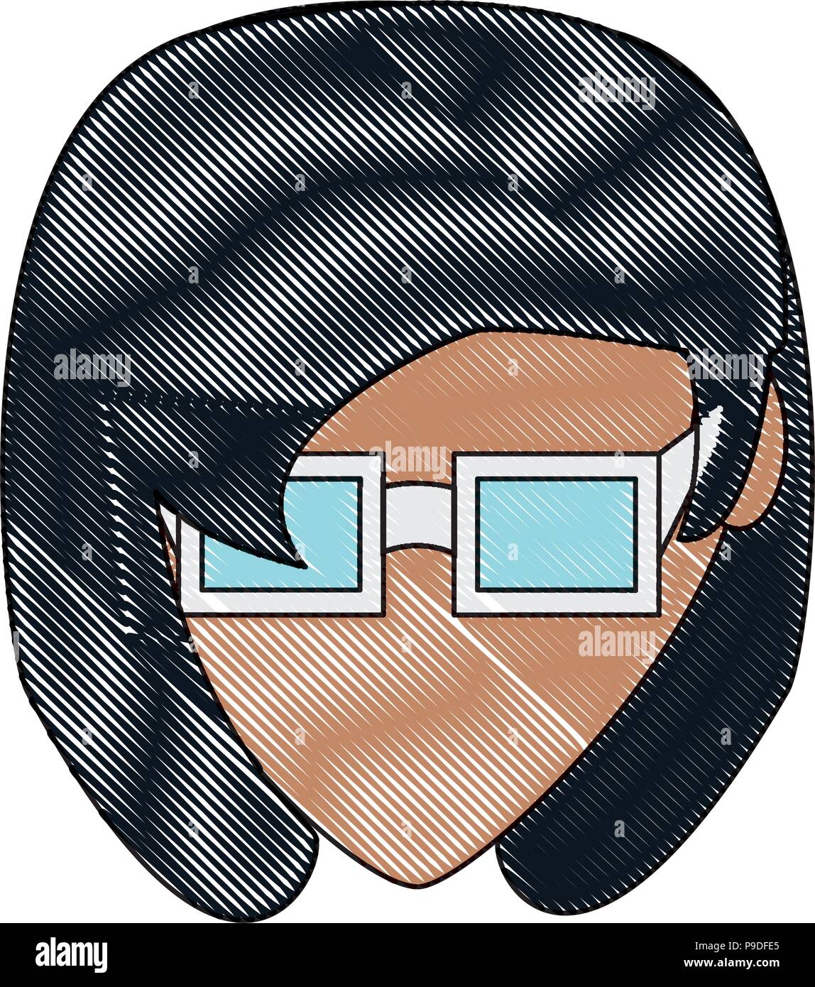 avatar woman with glasses over white background, vector illustration ...