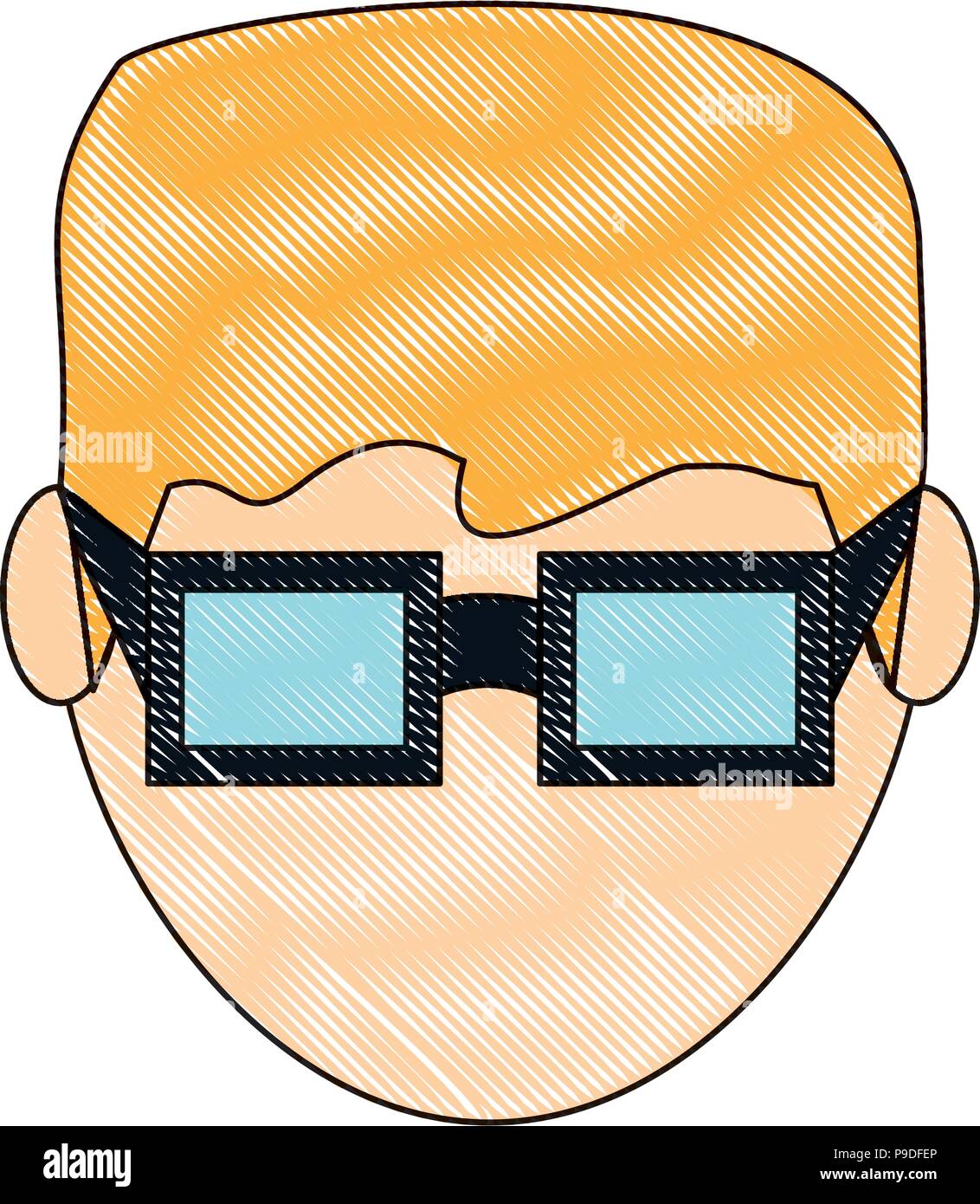 avatar man with glasses over white background, vector illustration ...