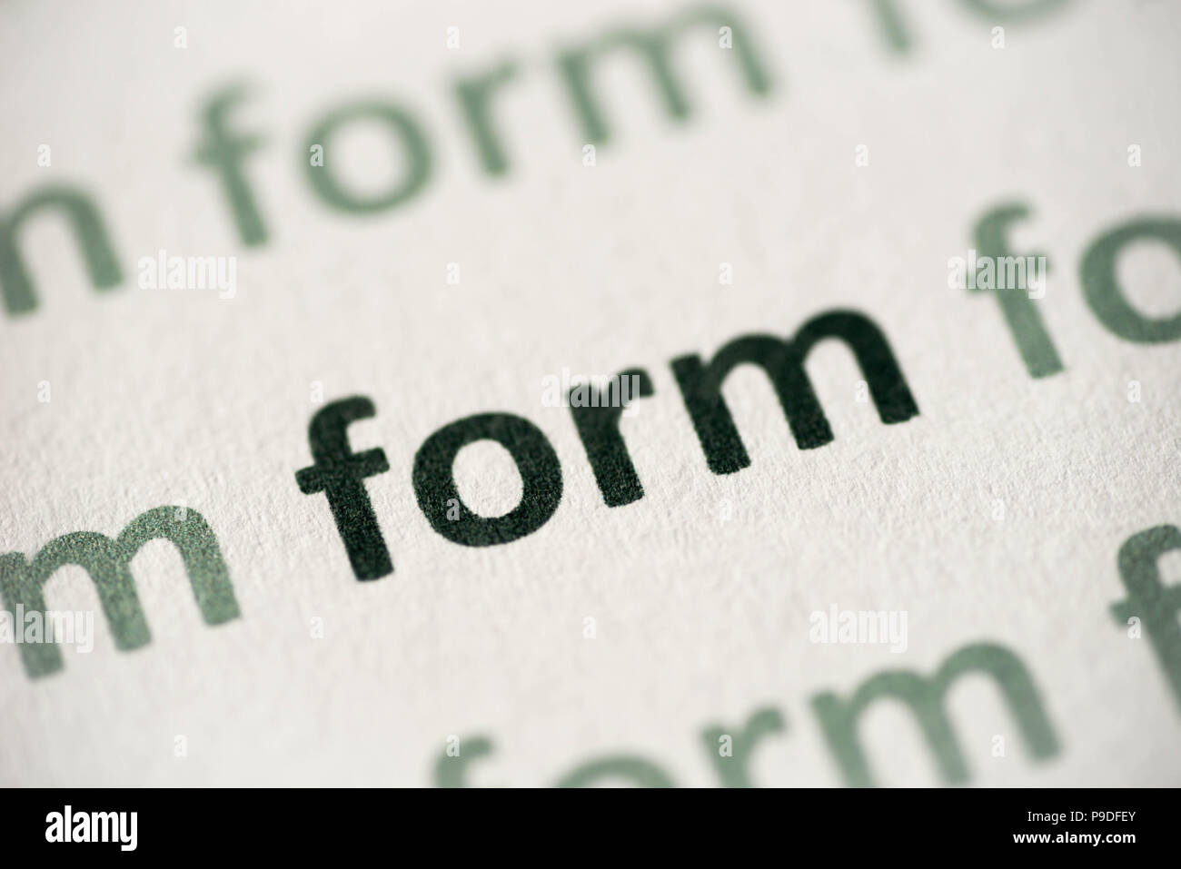 word form printed on white paper macro Stock Photo - Alamy