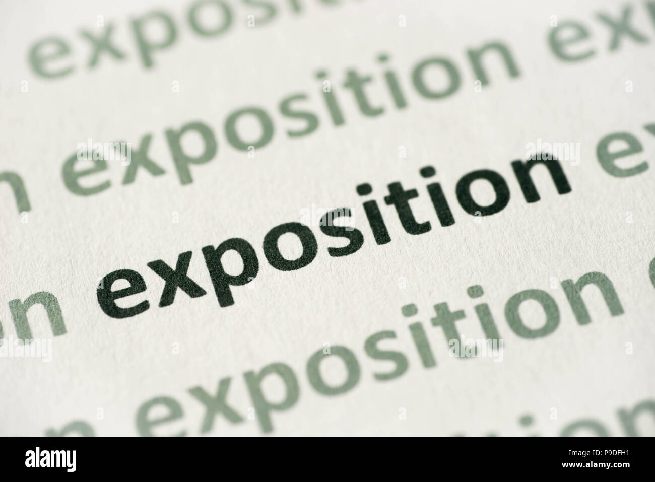 word exposition printed on white paper macro Stock Photo - Alamy