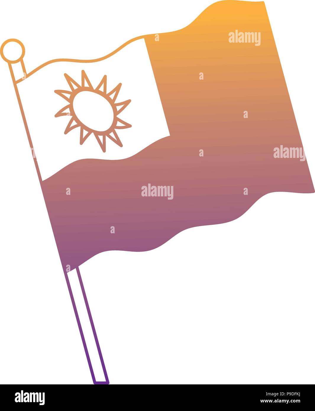 Taiwan flag icon over white background, vector illustration Stock ...