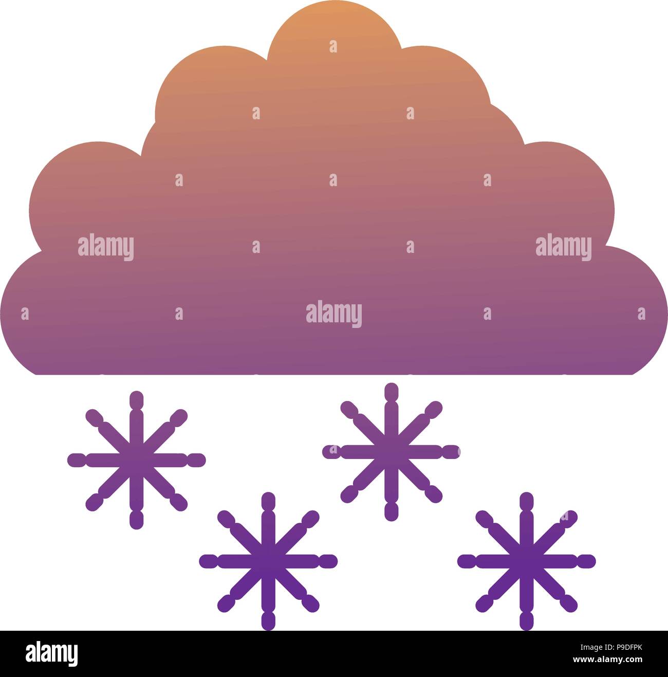 cloud with snowflakes icon over white background, vector illustration ...