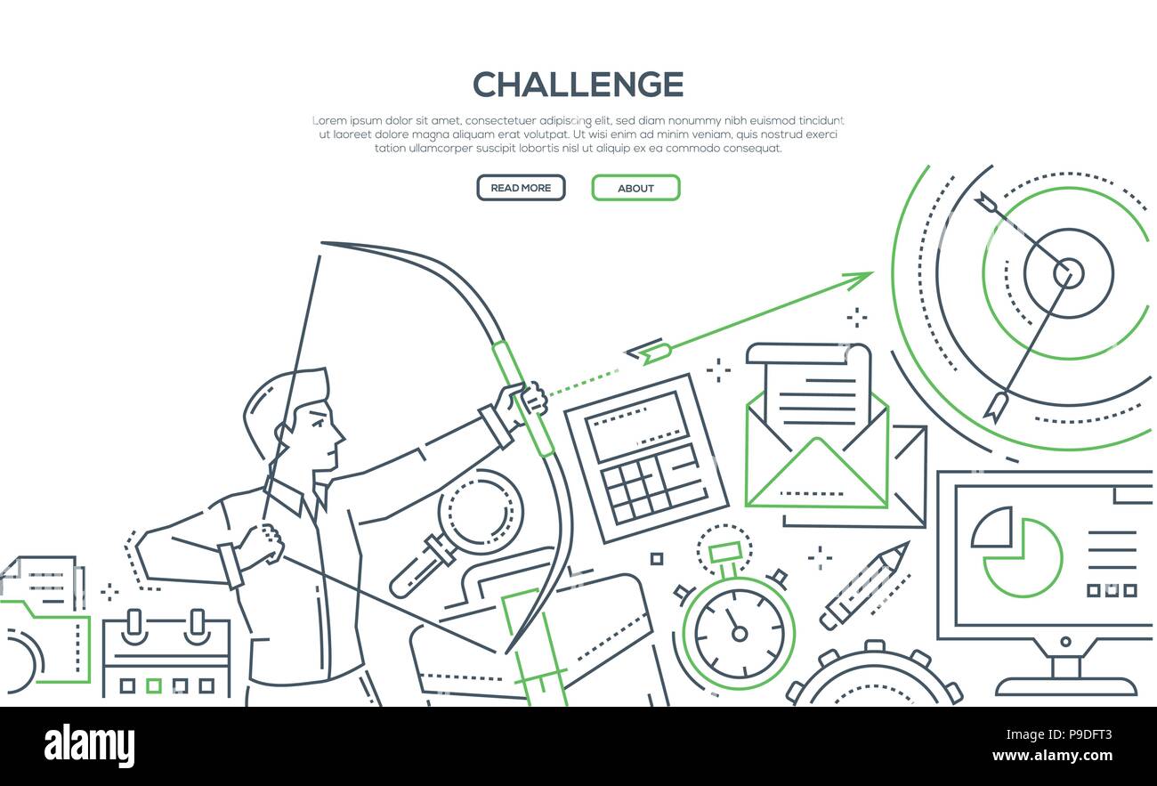 Challenge - modern line design style illustration Stock Vector Image ...