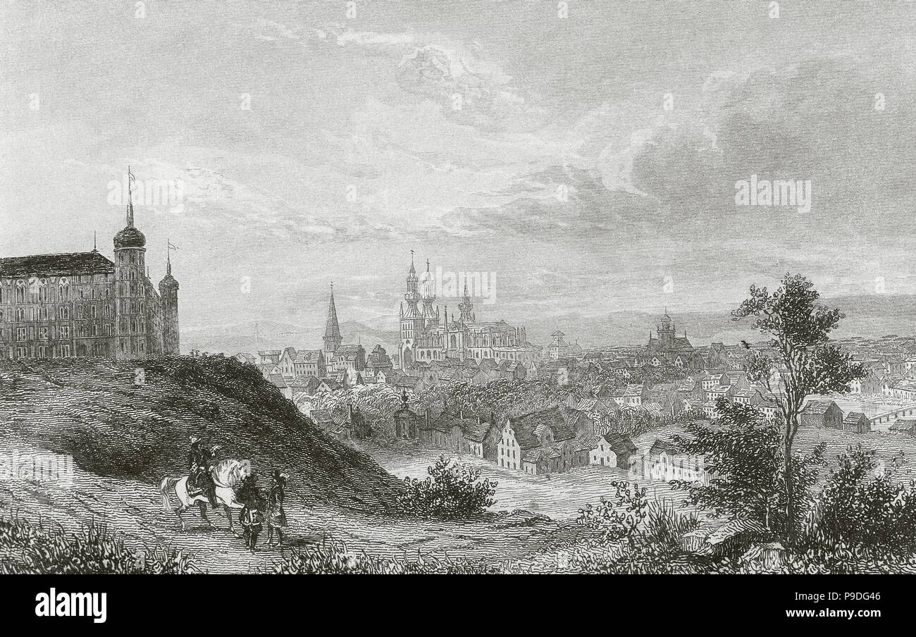 Sweden. Uppsala. 17th century. Landscape. Engraving Stock Photo - Alamy