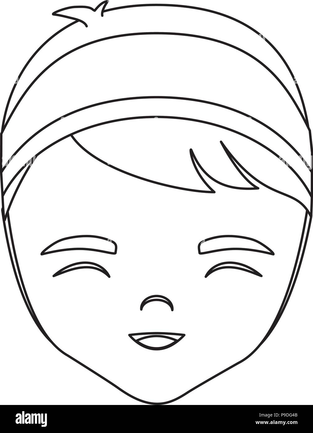 Taiwanese man face icon over white background, vector illustration ...