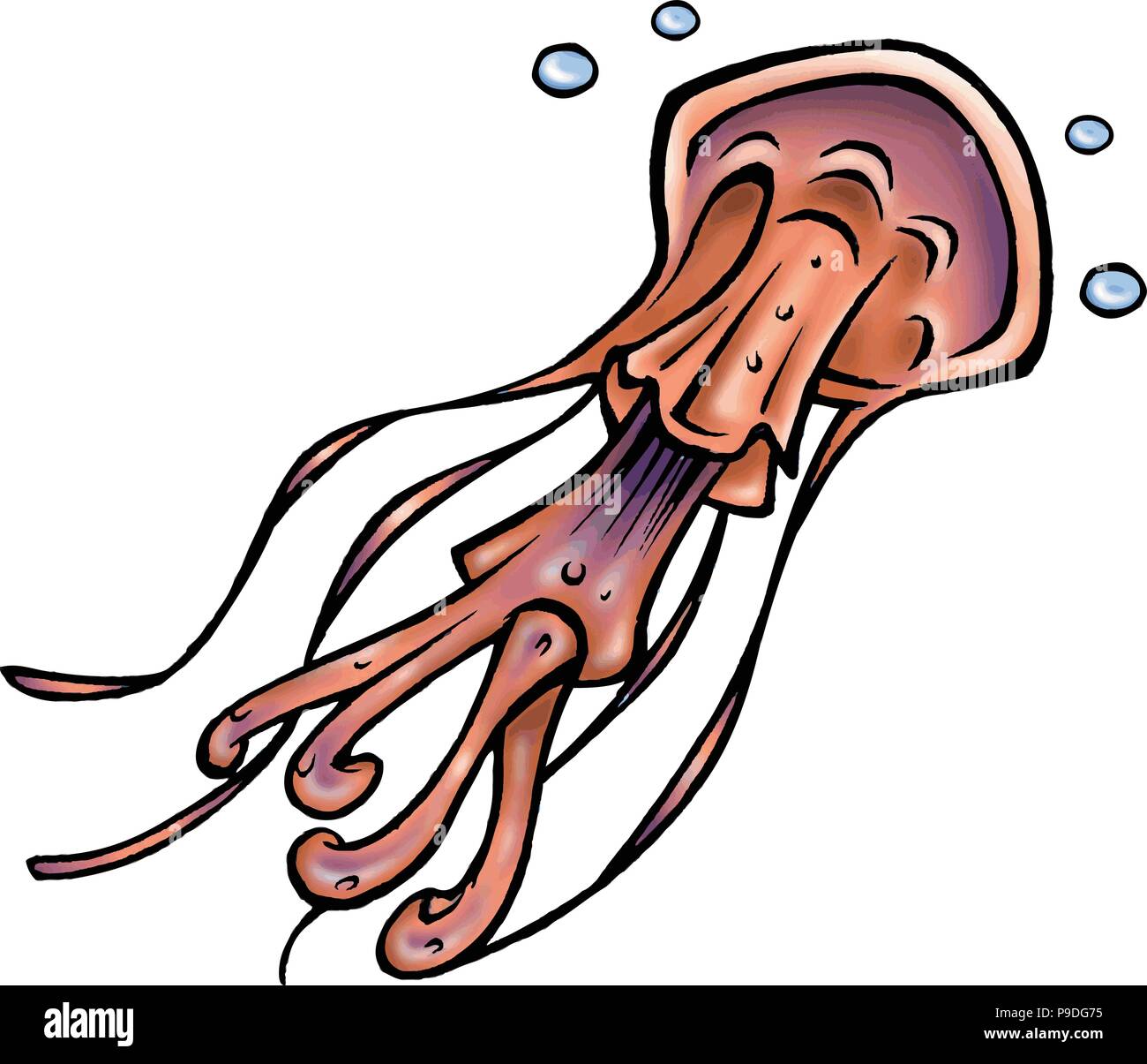 cartoon vector illustration of a jellyfish Stock Vector Image & Art - Alamy