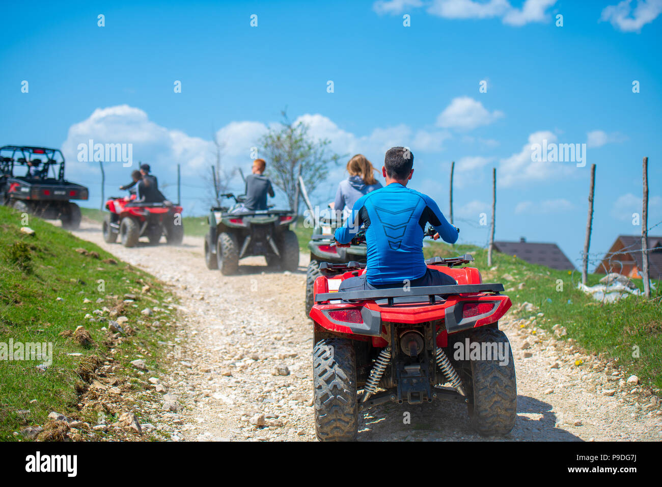 man riding atv vehicle on off road track ,people outdoor sport ...
