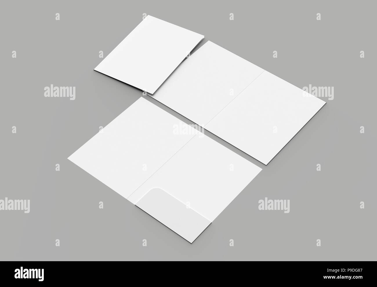 A4 Size Single Pocket Reinforced Folder Mock Up Isolated On Gray Background 3d Illustration