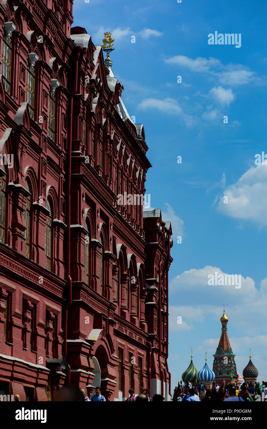 st basil cathedral with a building, the red square, moscow, russia ...