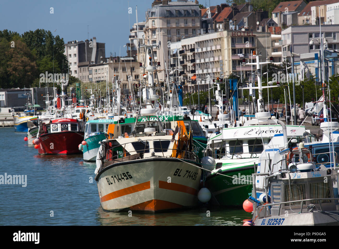 City of Boulogne-sur-Mer, France. Boulogne-sur-Mer outer harbour on the ...