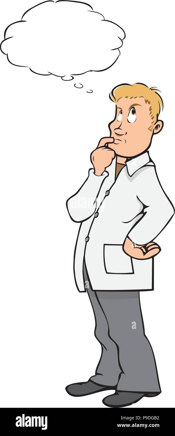 cartoon illustration of a lab coat scientist Stock Vector Image & Art ...
