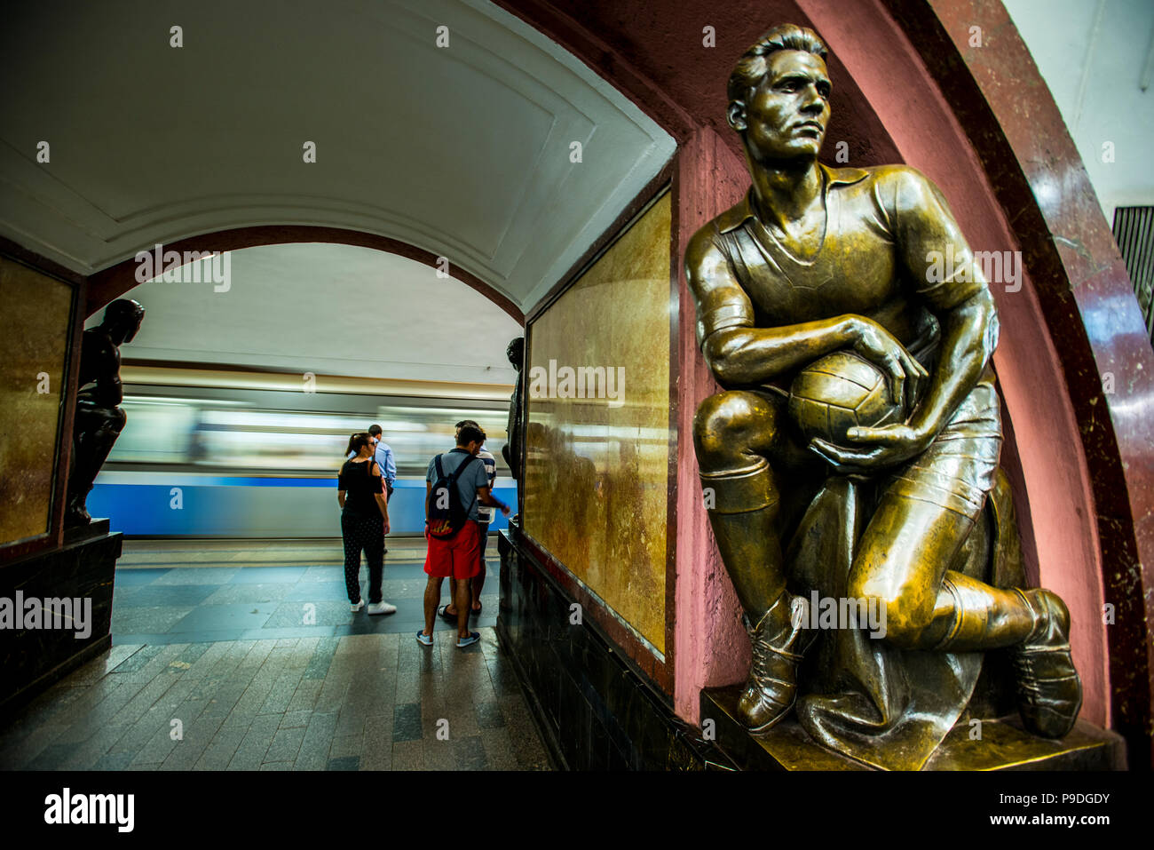 bronze sculptures a the Metro station Ploshchad Revolyutsii, Revolution ...