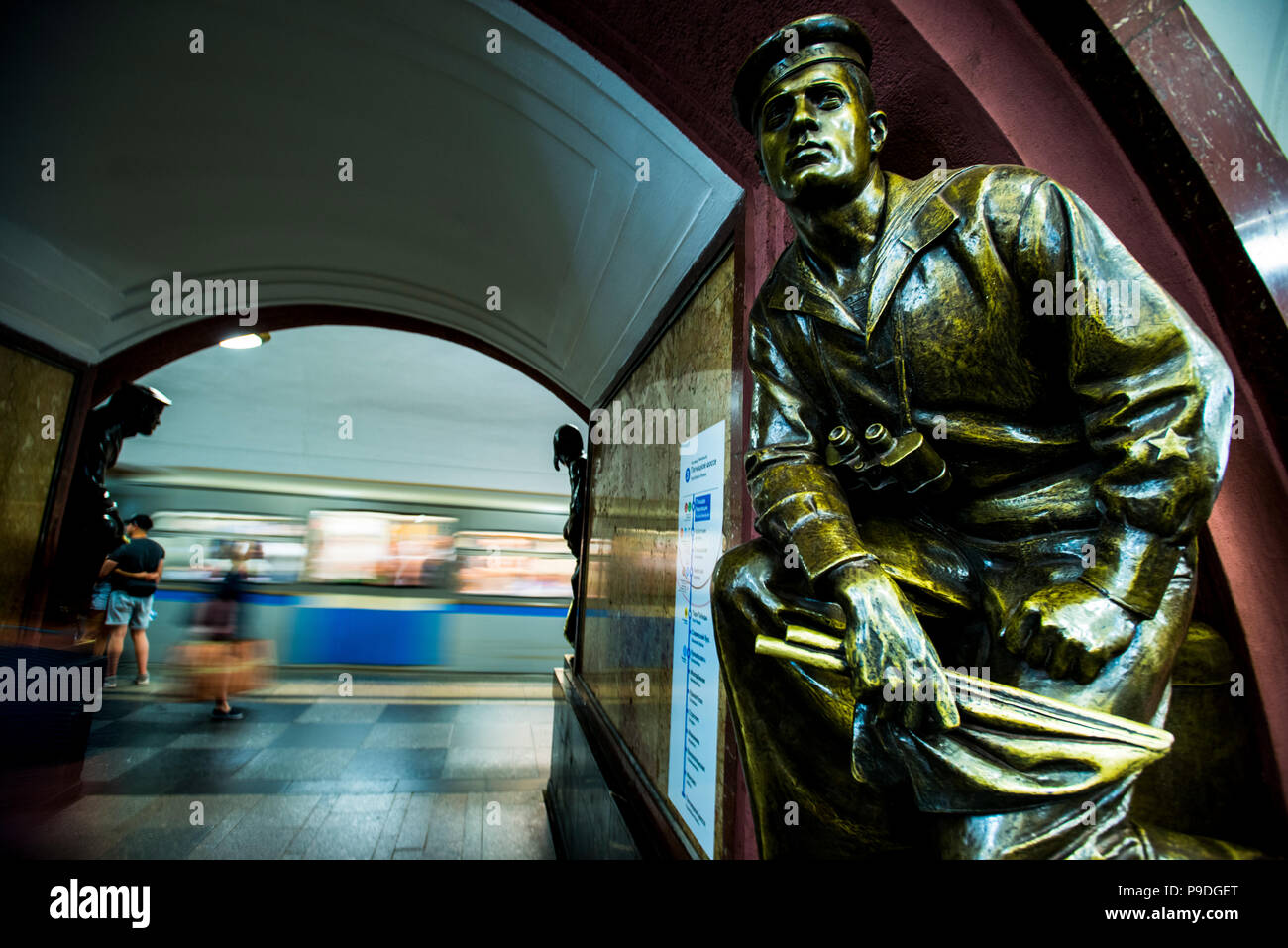 bronze sculptures a the Metro station Ploshchad Revolyutsii, Revolution ...