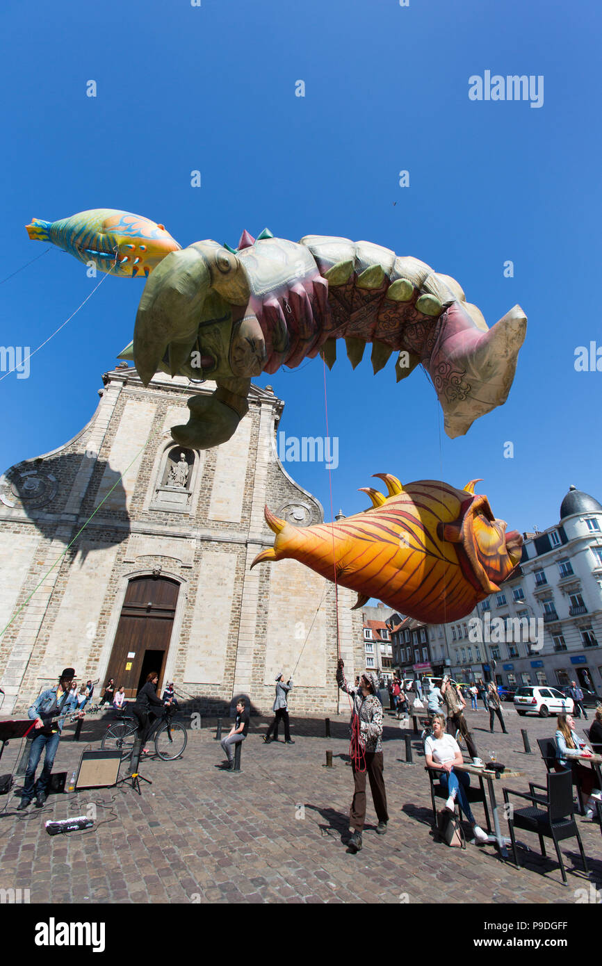 City of Boulogne-sur-Mer, France. A sea-life themed balloon parade ...