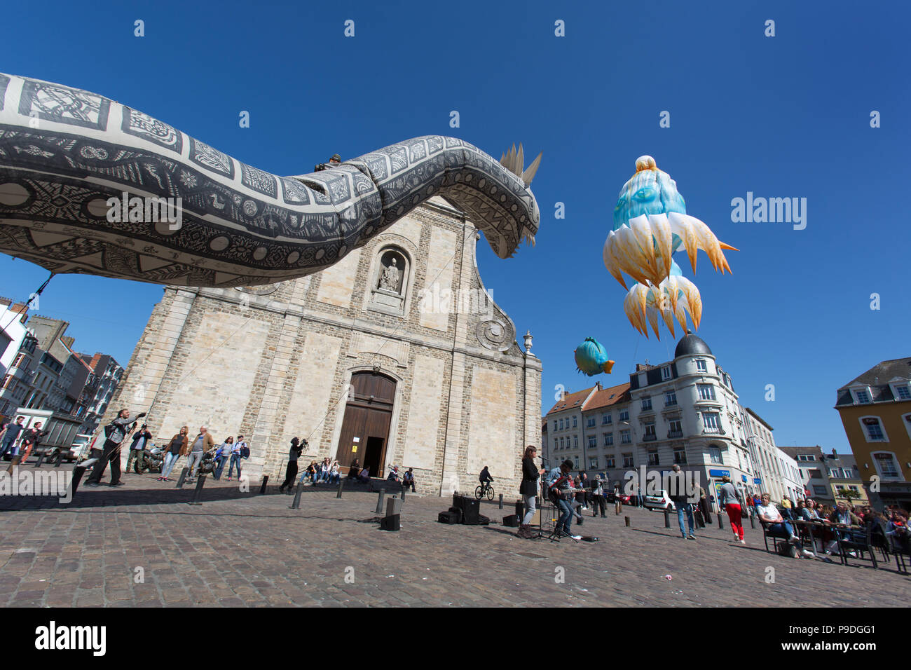 City of Boulogne-sur-Mer, France. A sea-life themed balloon parade ...
