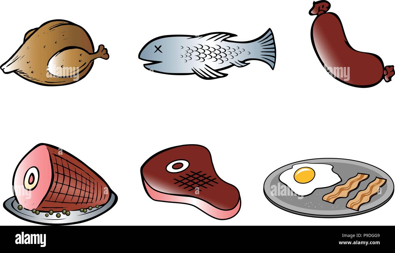 cartoon meats collection Stock Vector Image & Art - Alamy