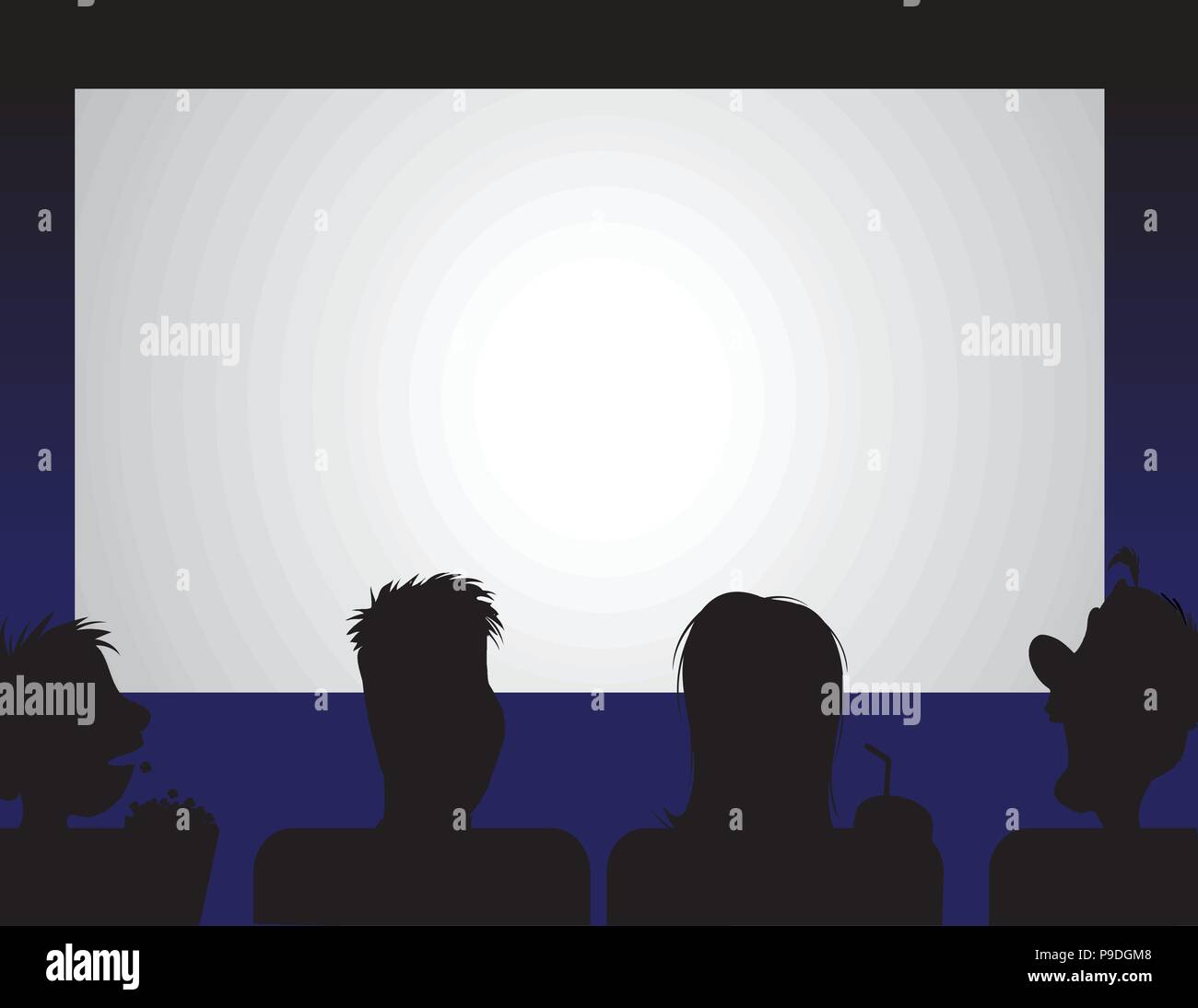 cartoon vector illustration of a movie audience Stock Vector Image ...