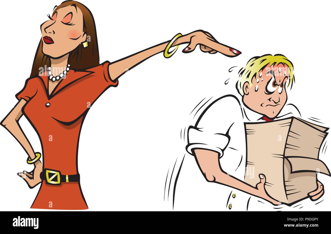 cartoon vector illustration of an office intern Stock Vector Image ...