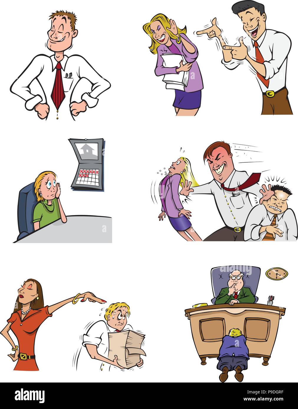 cartoon vector illustration of office life Stock Vector Image & Art - Alamy