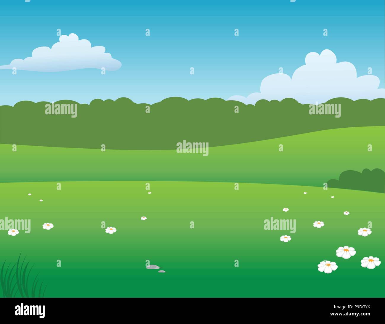 cartoon vector illustration of a prairie background Stock Vector Image ...