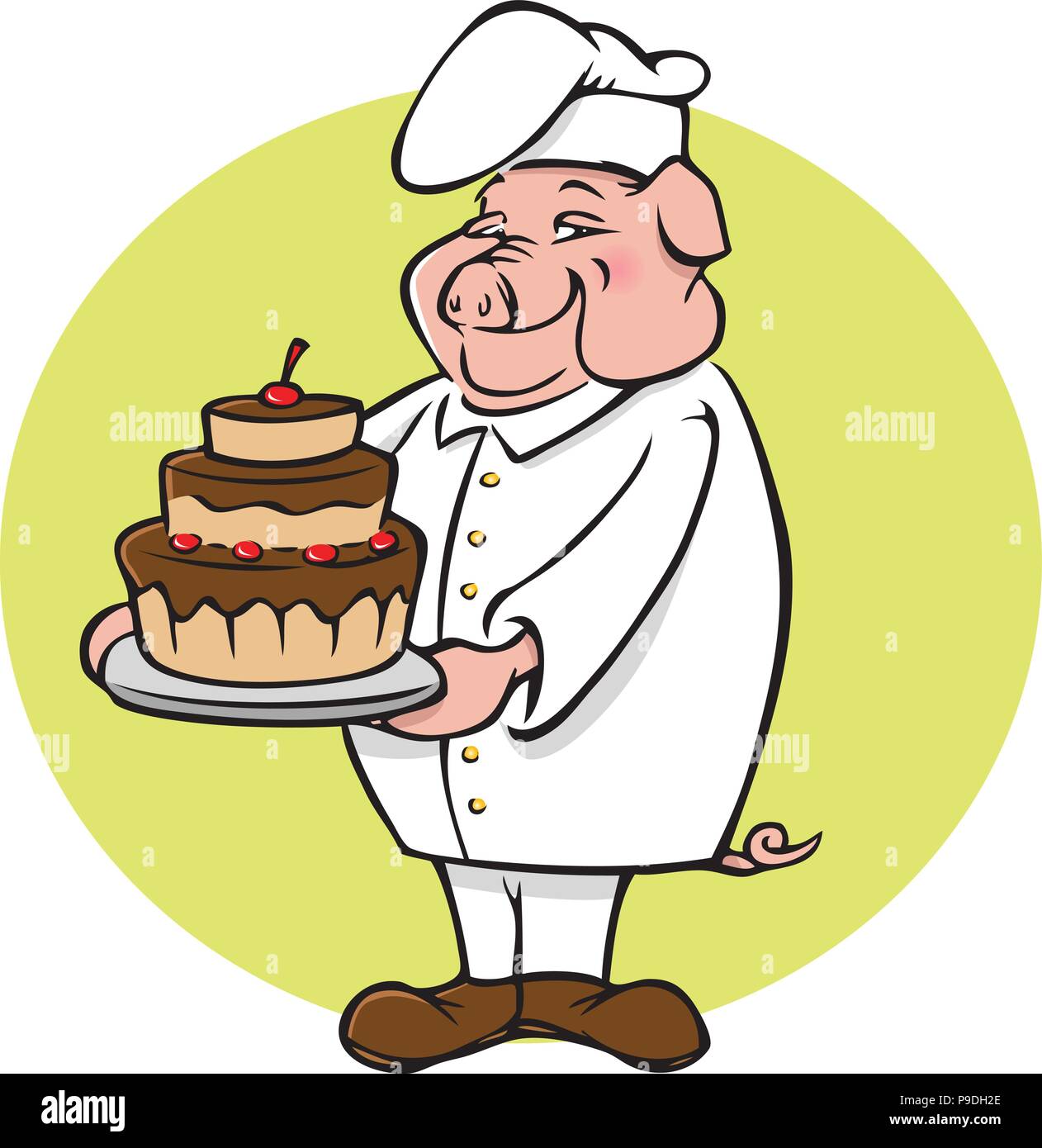 cartoon vector illustration of a pig chef Stock Vector Image & Art - Alamy