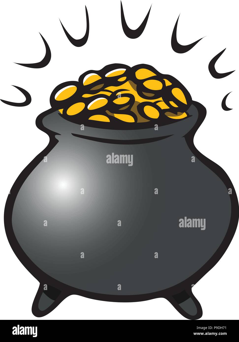 cartoon vector illustration of a pot of gold Stock Vector Image & Art ...