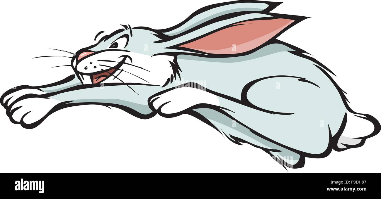 cartoon vector illustration of a rabbit jumping Stock Vector Image ...