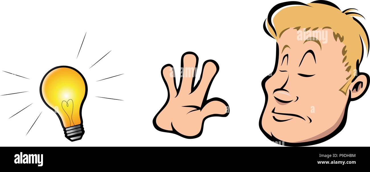 cartoon vector illustration of a man resistant to new ideas Stock ...