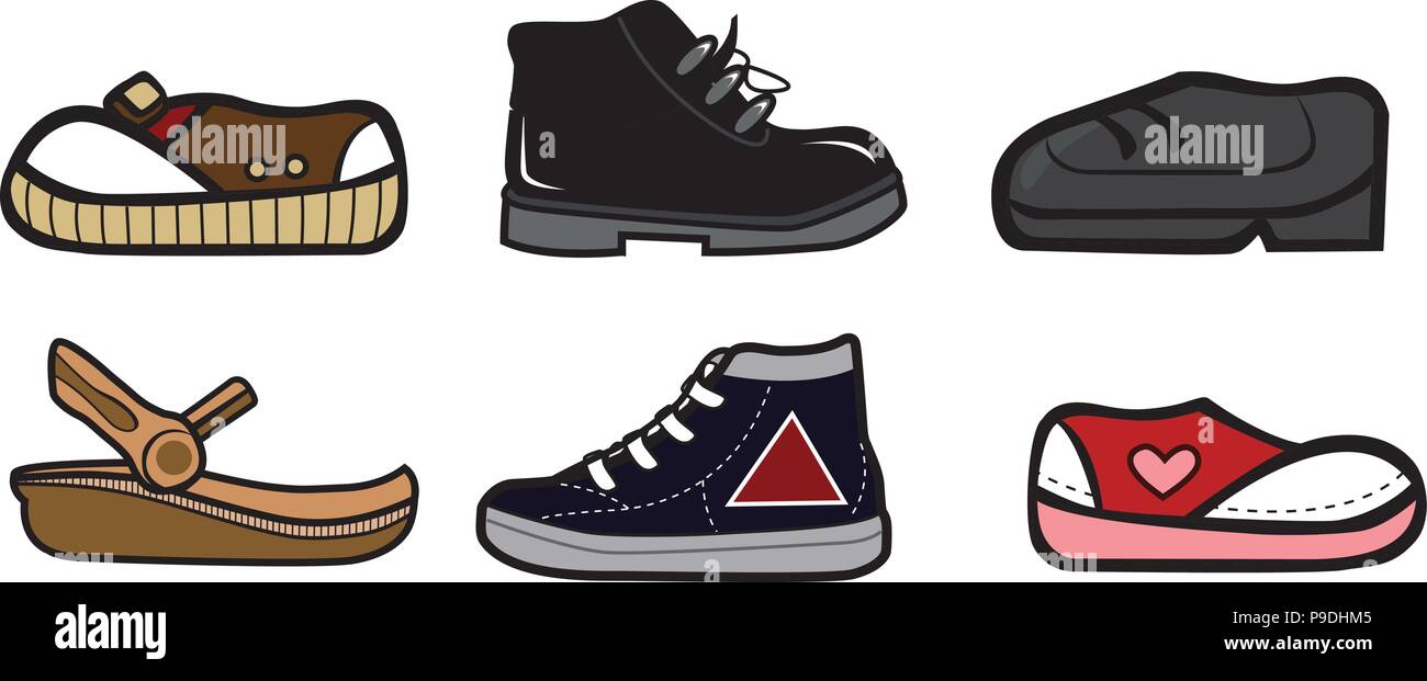 cartoon vector illustration shoes collection Stock Vector Image & Art ...