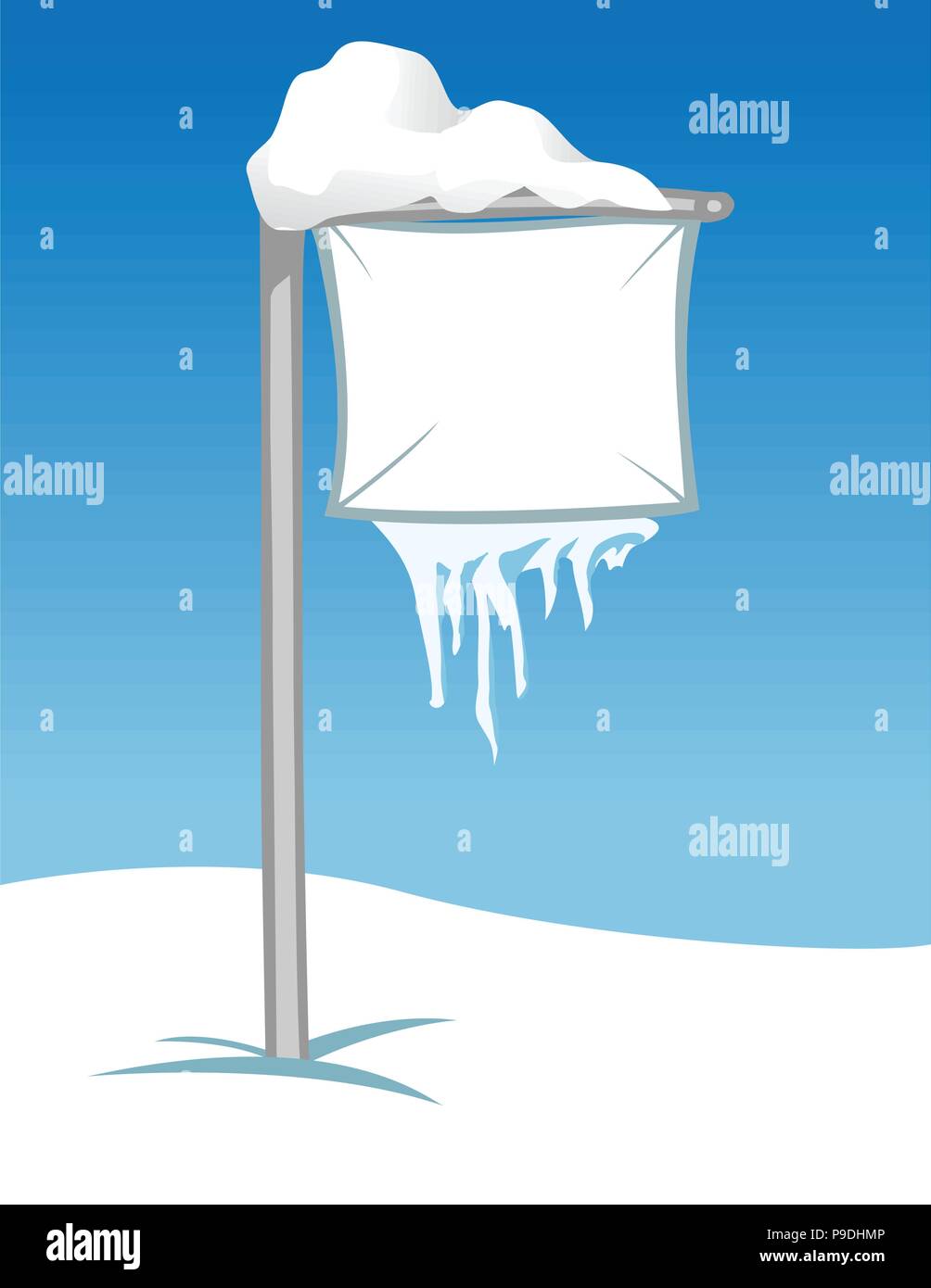 cartoon vector illustration of a snowy sign Stock Vector Image & Art ...