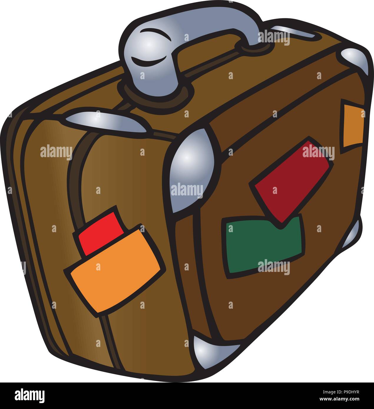 cartoon vector illustration of a suitcase brown Stock Vector Image ...