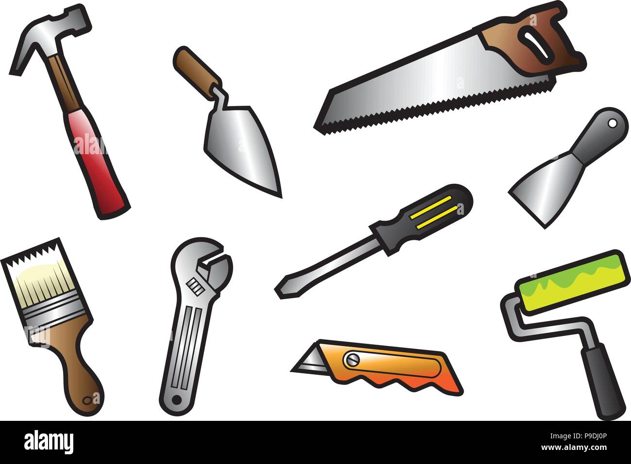 cartoon illustration of tools Stock Vector Image & Art - Alamy