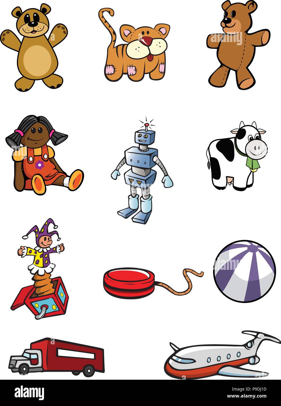 cartoon vector illustration of a toys collection Stock Vector Image ...