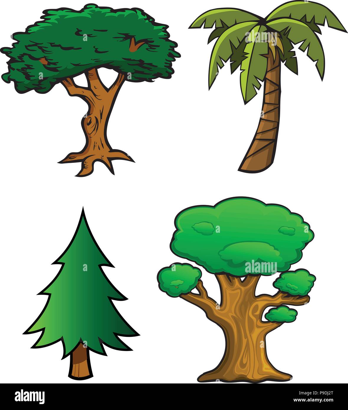 Cartoon trees with branches hi-res stock photography and images - Alamy