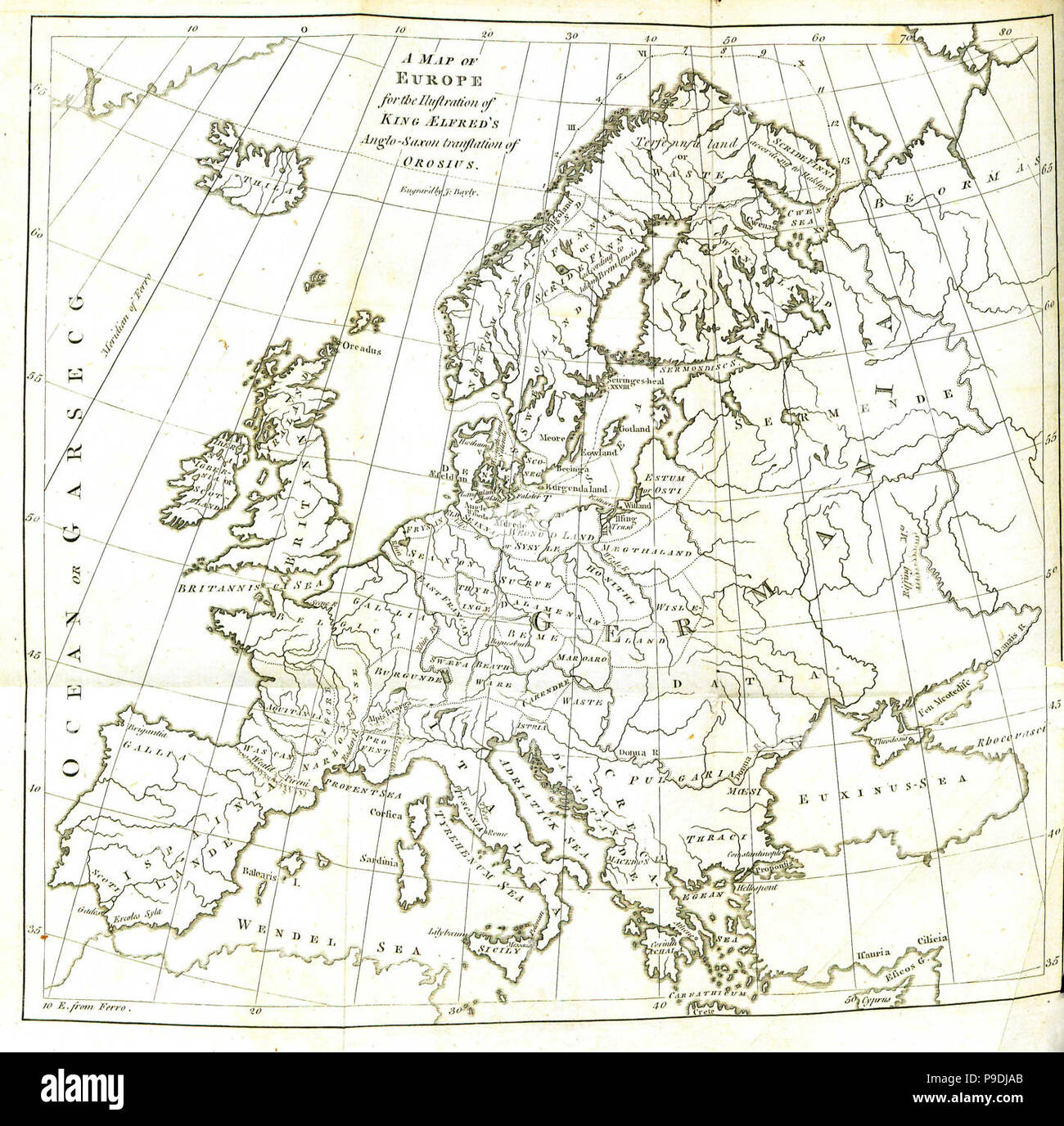 A Map of Europe for the Illustration of King Alfred's Anglo-Saxon ...