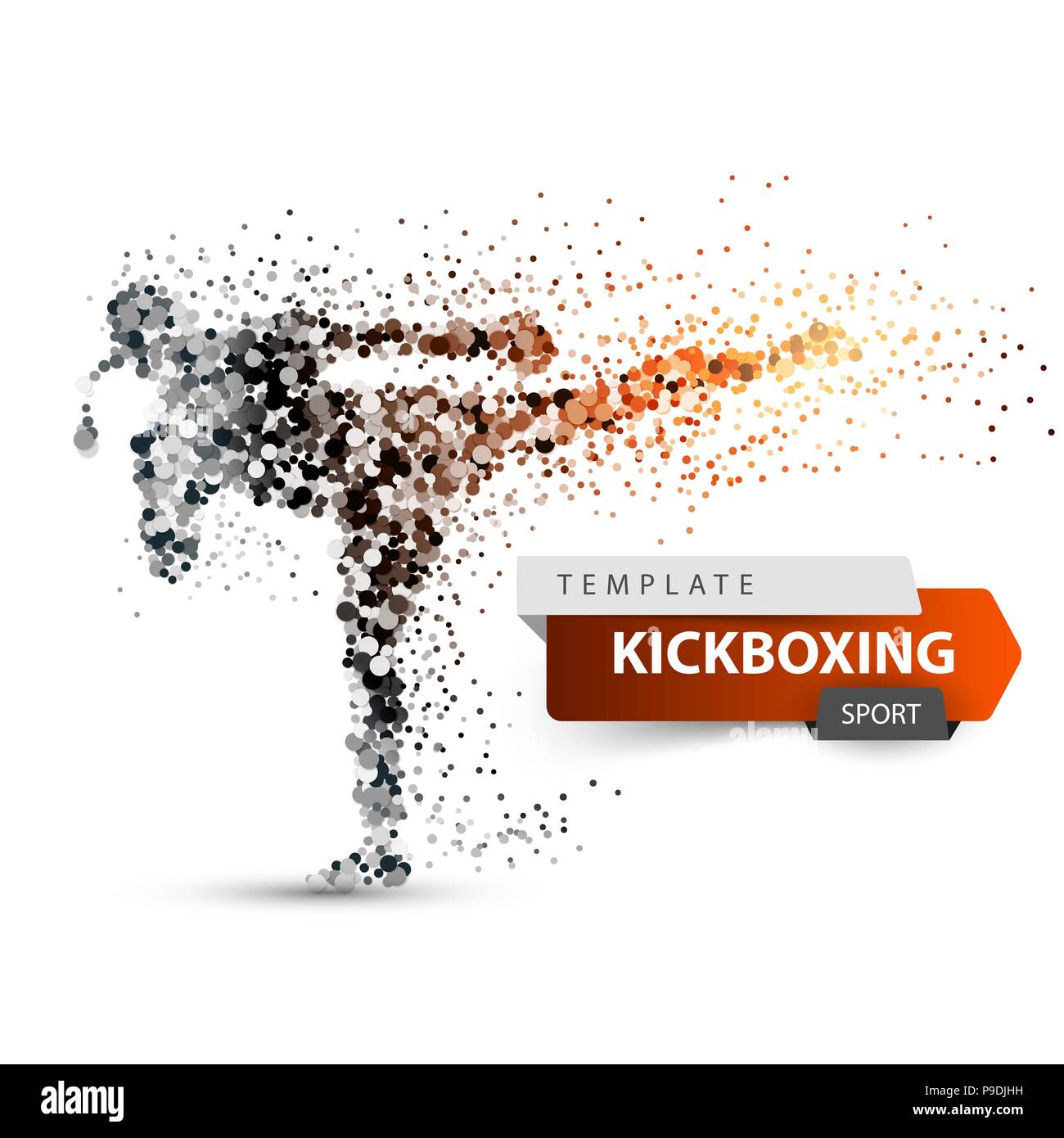Male athlete is kicking. Sport dot illustration Stock Vector Image ...