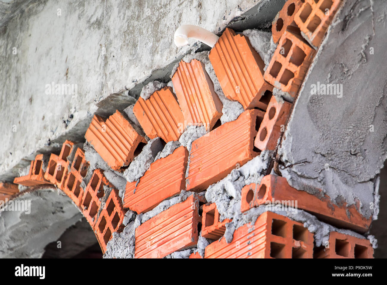 Brick arches in the building, close-up view Stock Photo - Alamy