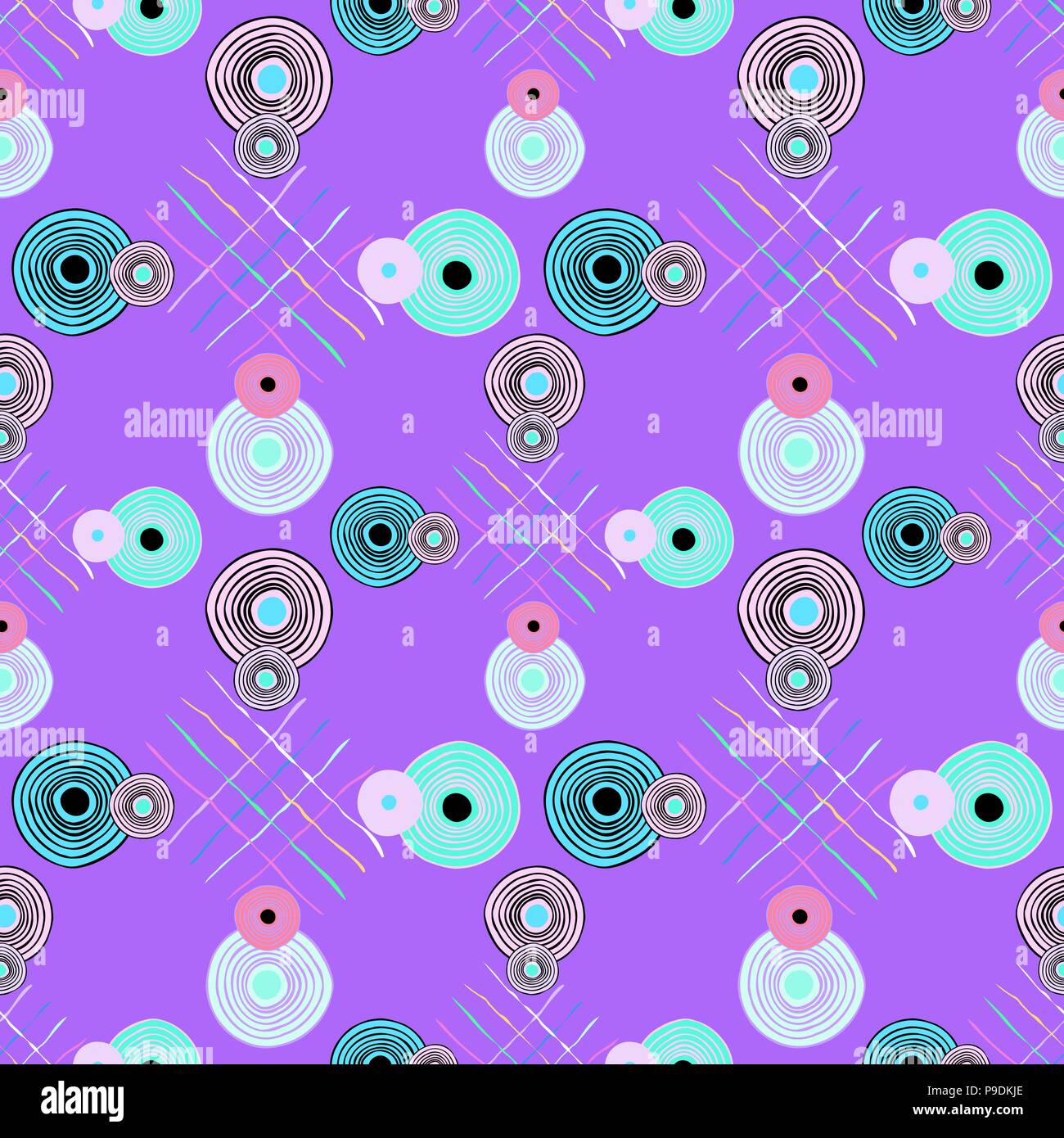 Seamless repeating ethnic pattern from circles and lines Stock Vector ...