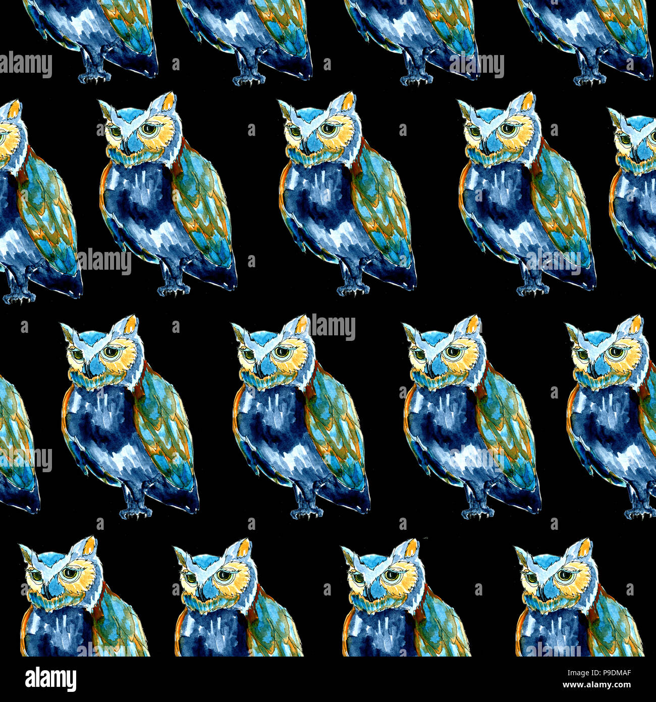 Decorative owl ethnic pattern hi-res stock photography and images - Alamy