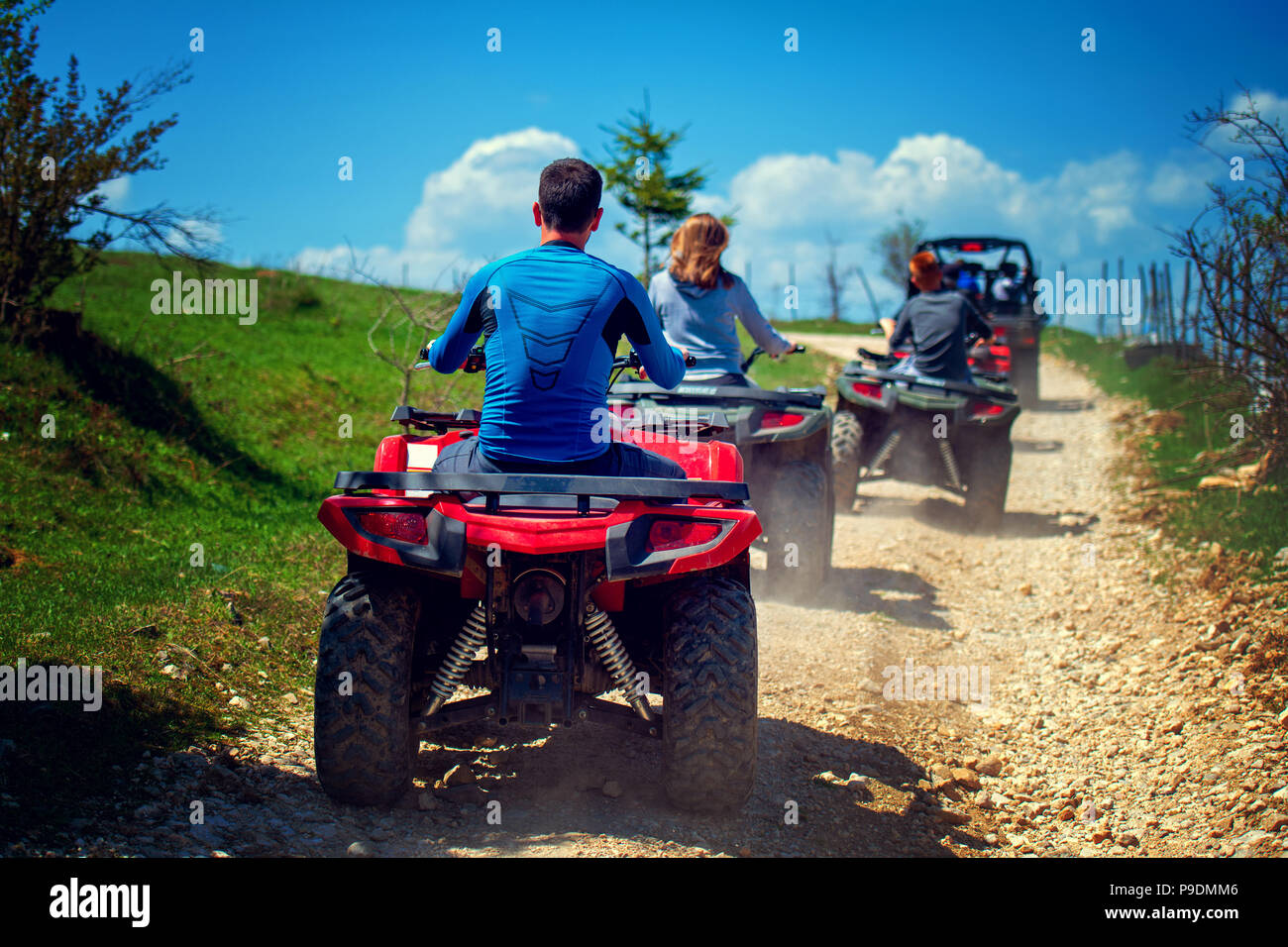 man riding atv vehicle on off road track ,people outdoor sport ...