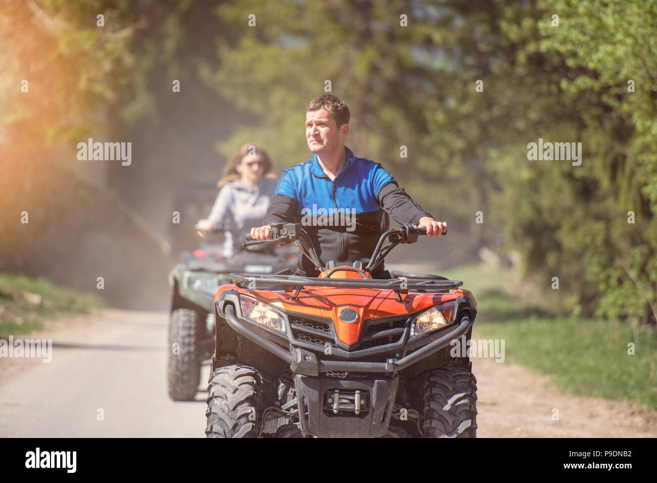 man riding atv vehicle on off road track ,people outdoor sport ...