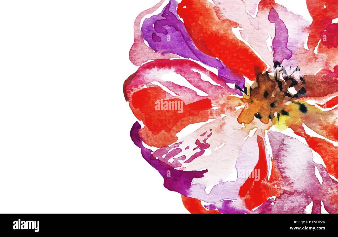 bright watercolor red poppy flower background Stock Vector Image & Art ...