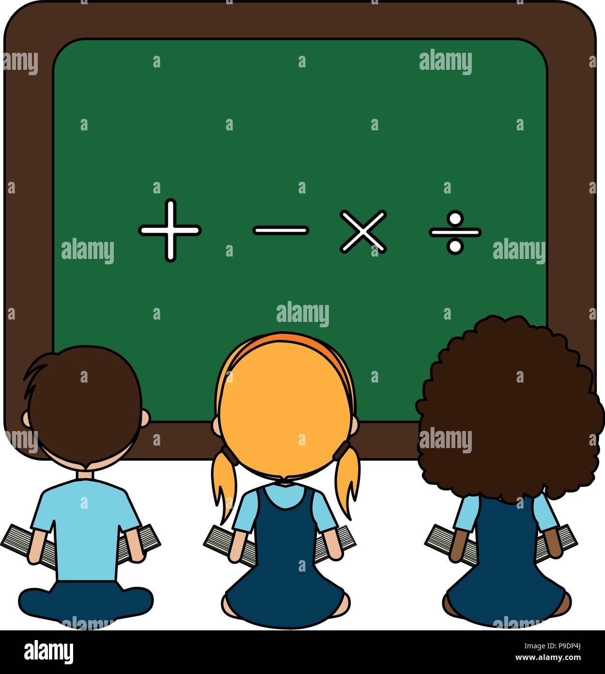 students group with chalkboard characters vector illustration design ...