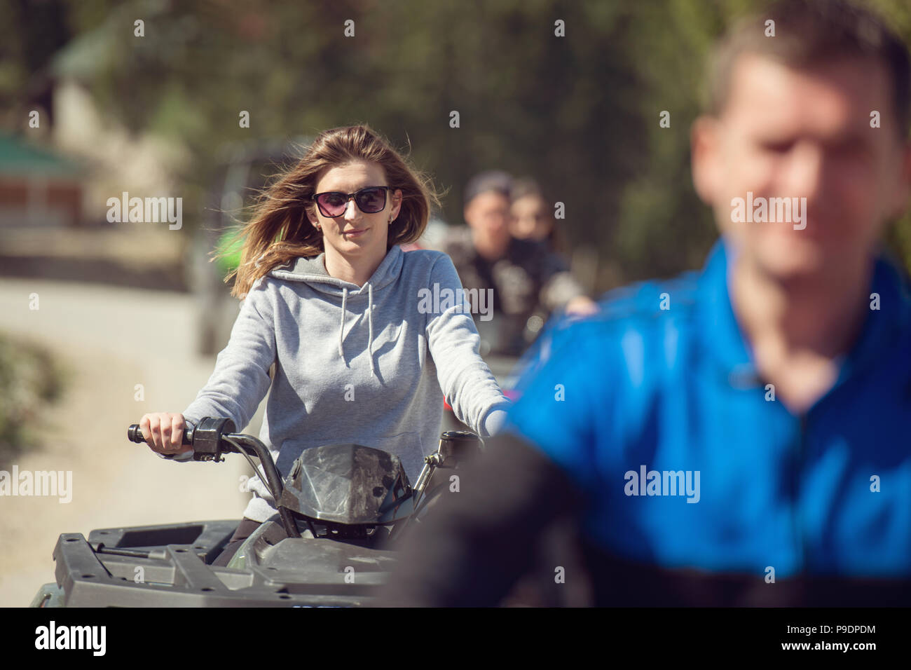 man riding atv vehicle on off road track ,people outdoor sport ...