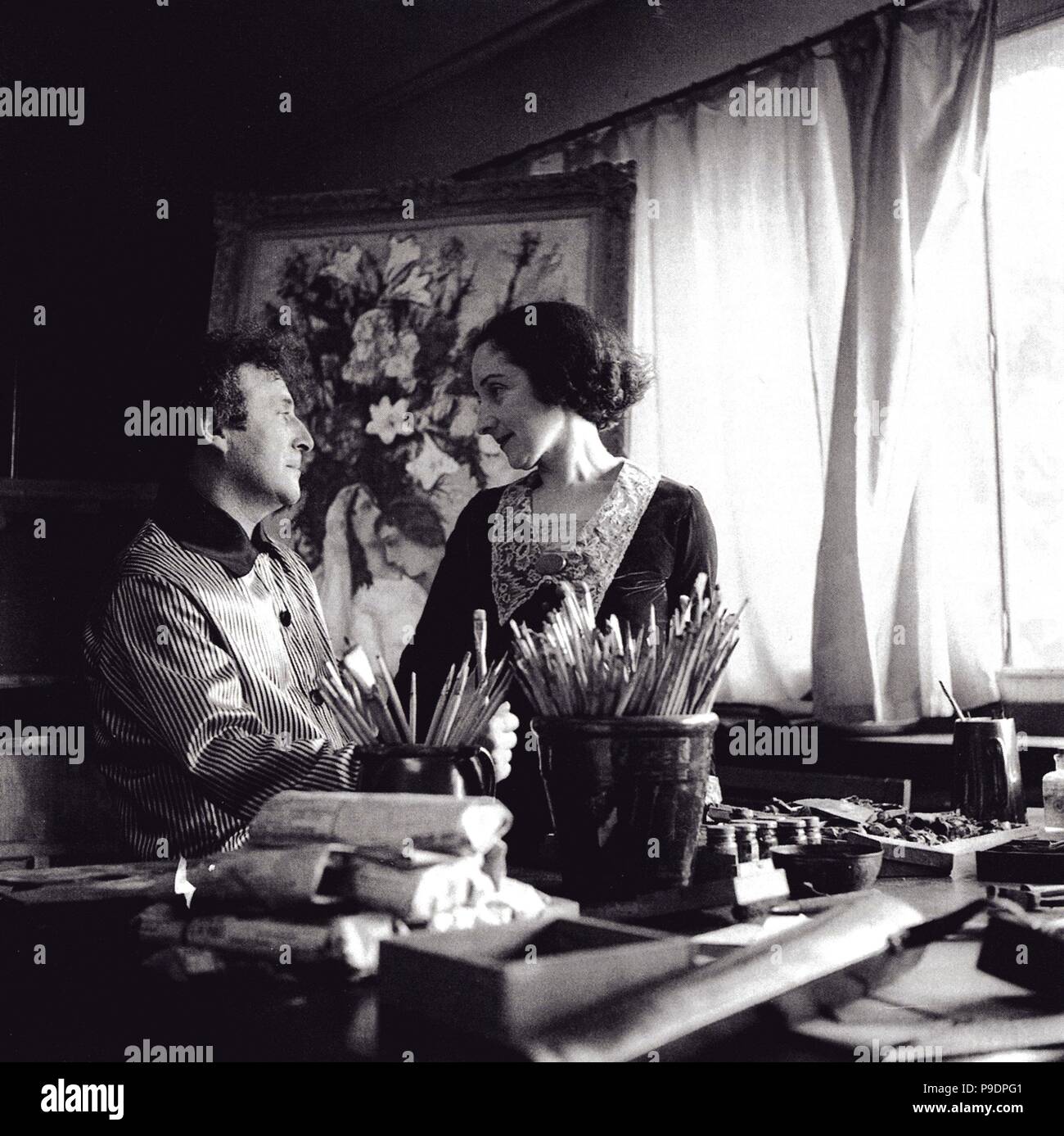 Marc and Bella Chagall, August 1934, Paris. Museum: State Tretyakov ...