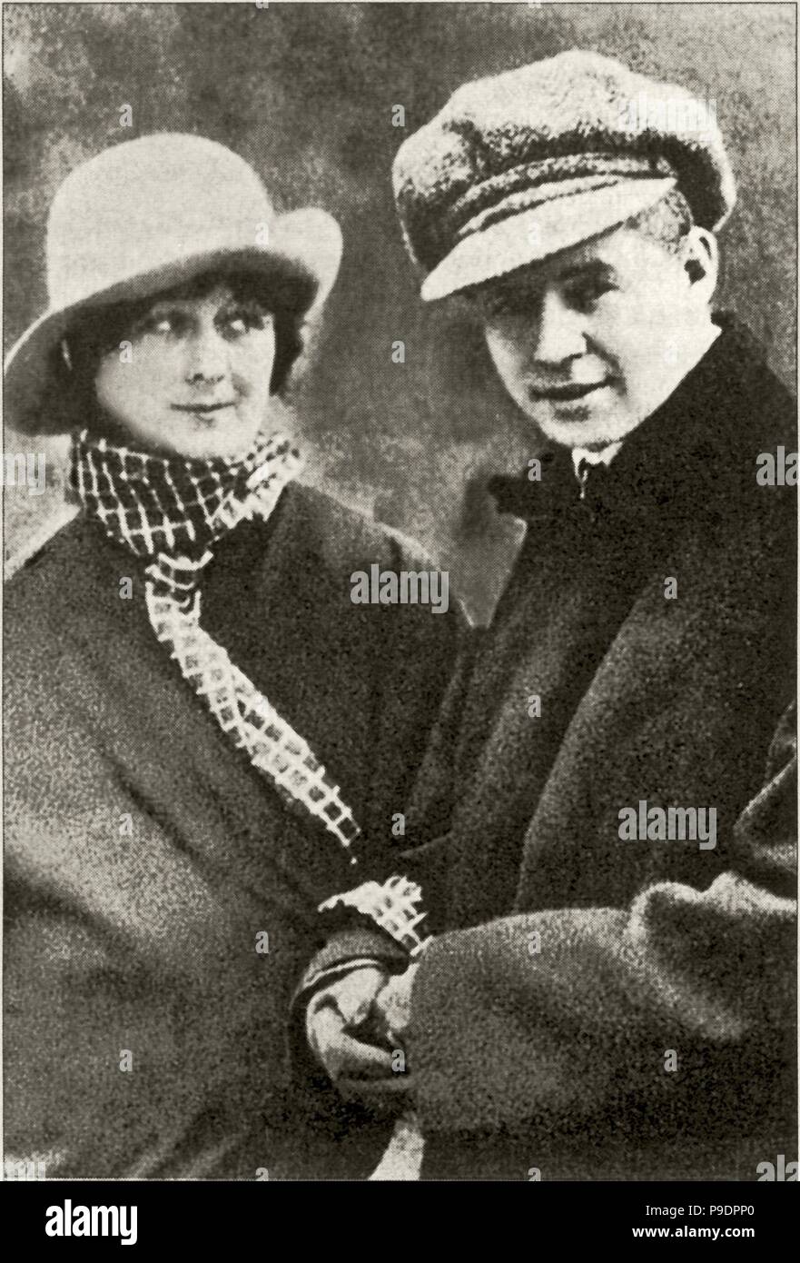 Sergei Yesenin with his wife Isadora Duncan. Museum: PRIVATE COLLECTION ...