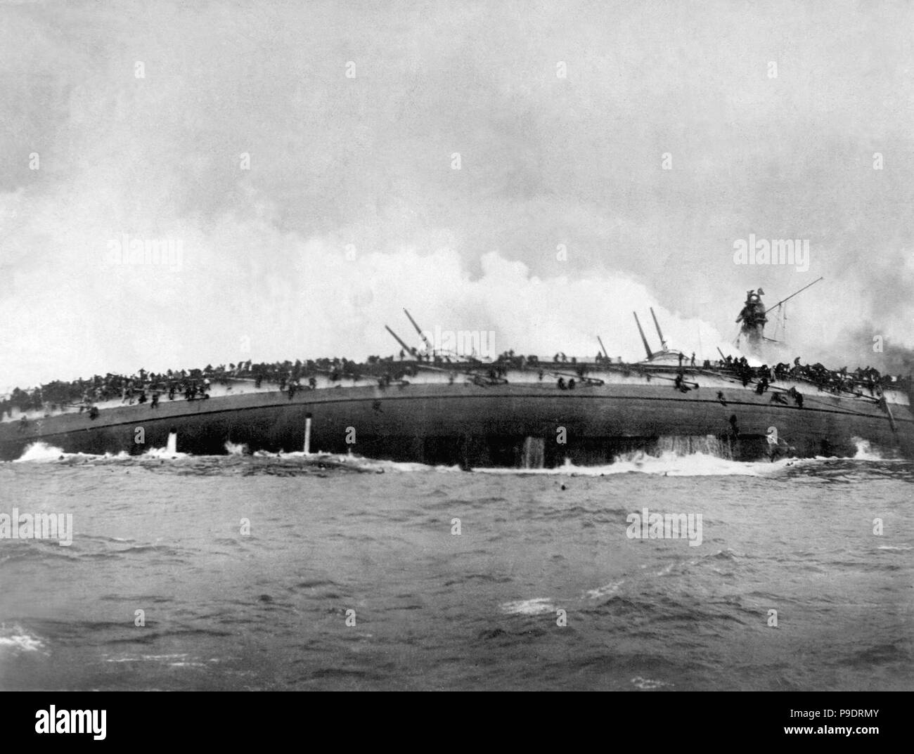 The german armoured cruiser SMS Blücher sinks after receiving multiple ...
