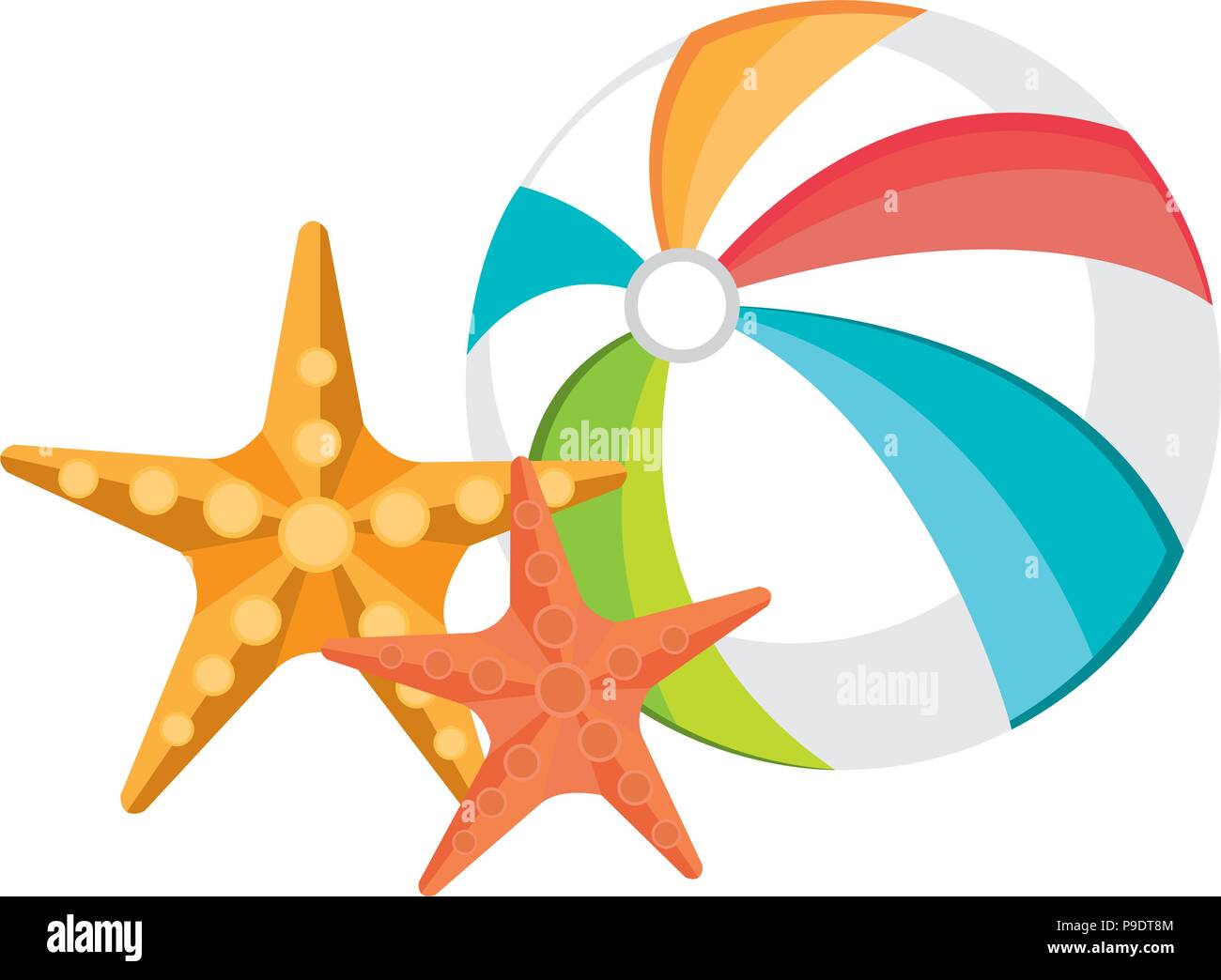 balloon beach with starfish vector illustration design Stock Vector ...